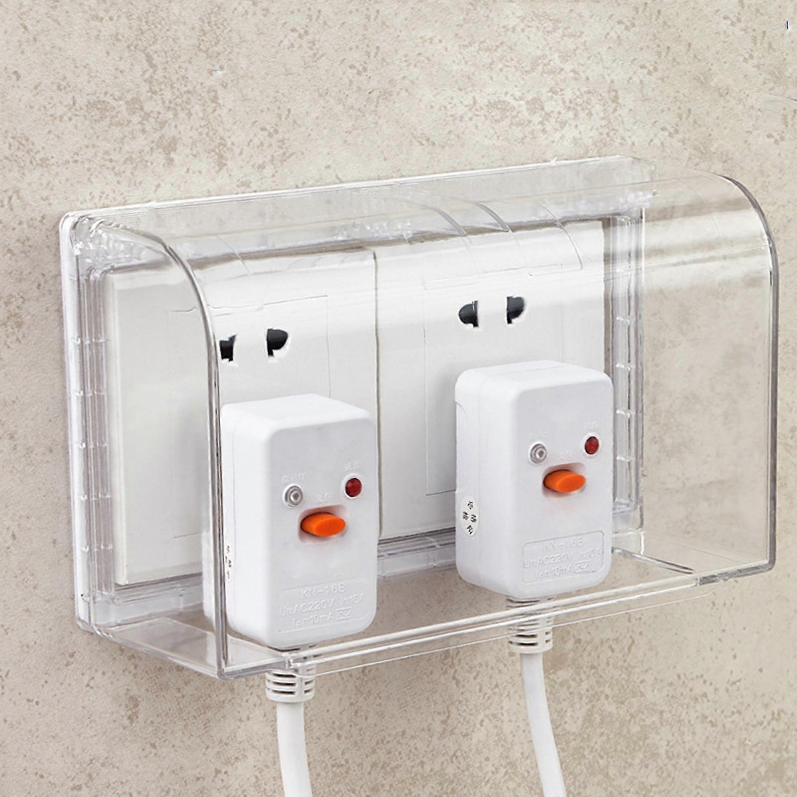2 Gang 86 Type Socket Box Outlet Cover Waterproof for Bathroom Indoor ...