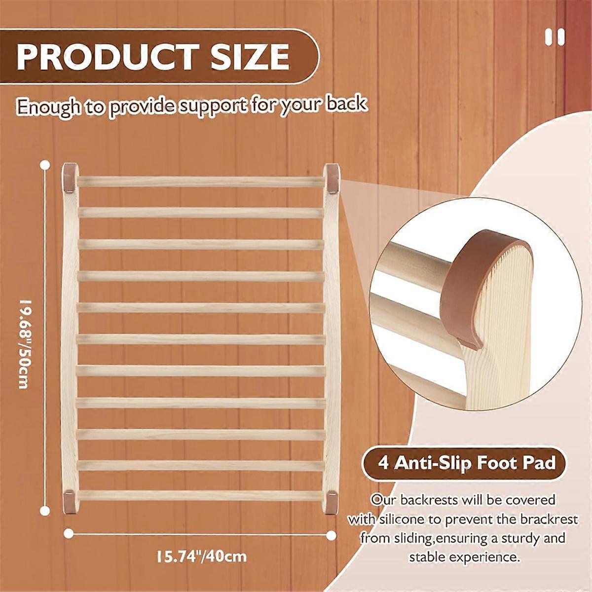 Sauna Backrest Sauna Wooden Comfortable S-Shape Design Sauna Chair ...