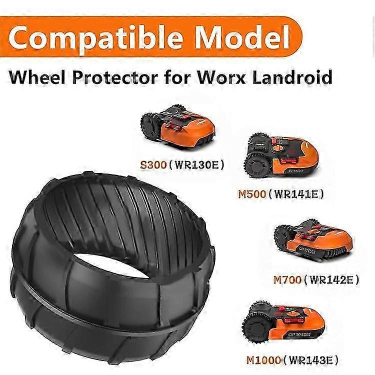 2Pcs Rubber Wheel Protector Compatible For Worx Landroid M1000 / M700 ...