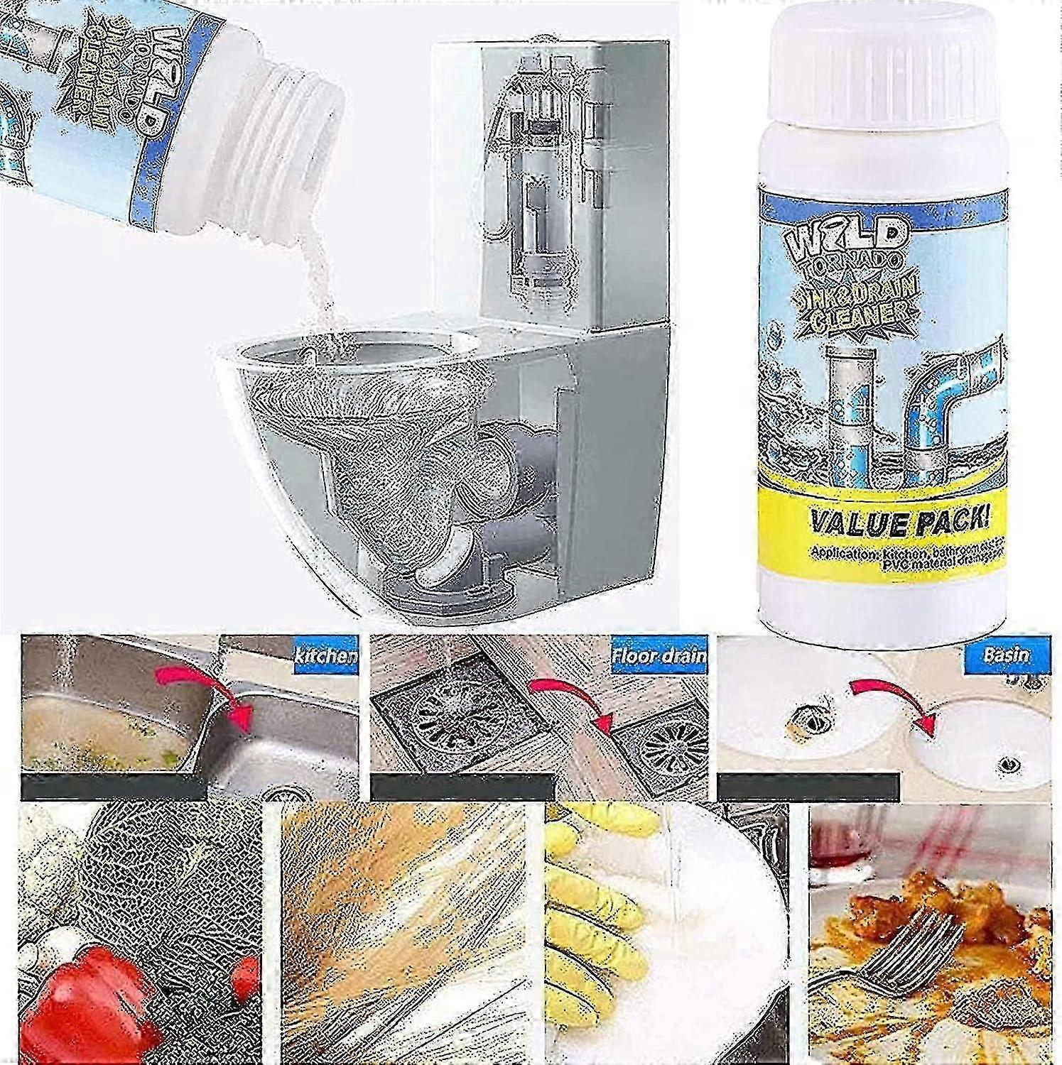 Wild Tornado Strengthfully Sink And Drain Cleaner, Powerful Sink And ...