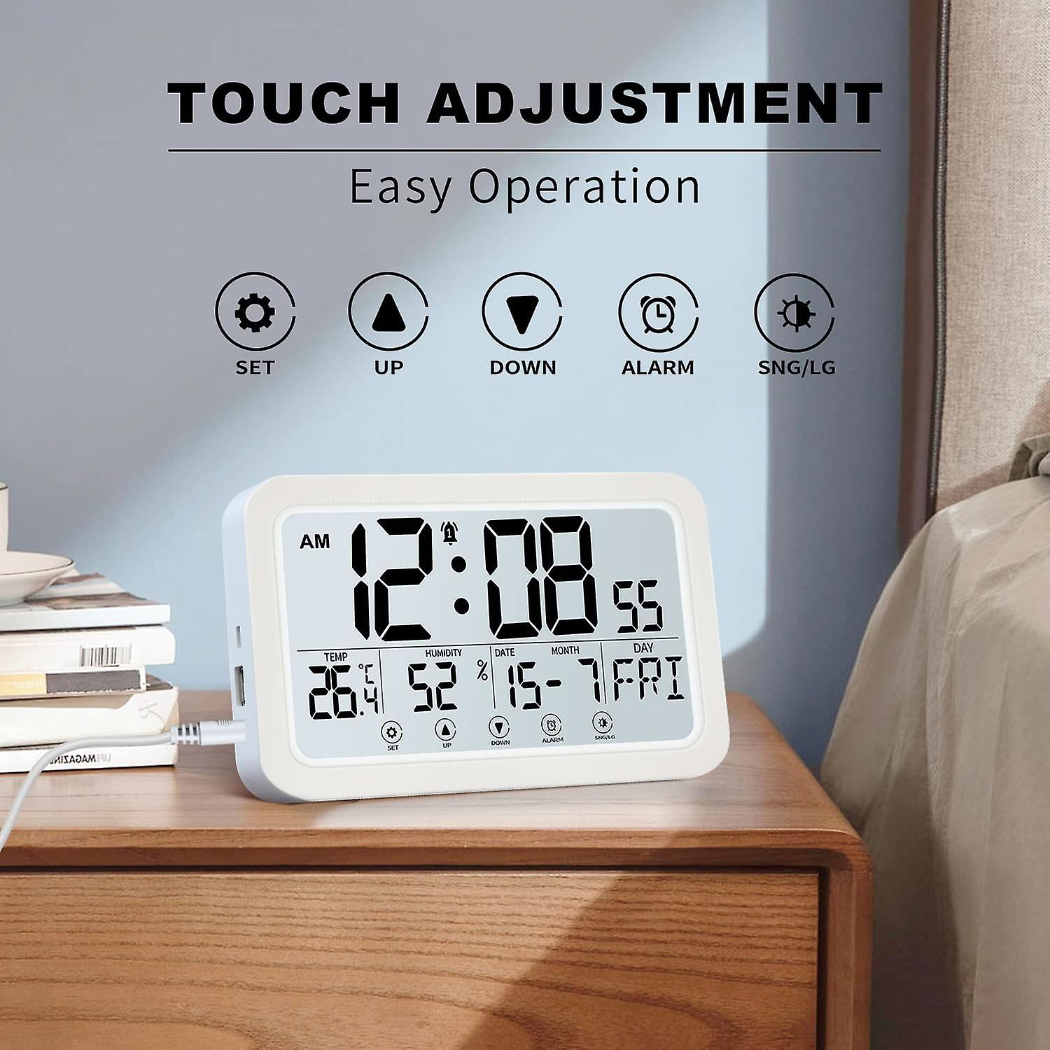 Large Digital Alarm Clock, Touchable Digital Wall Clocks With ...