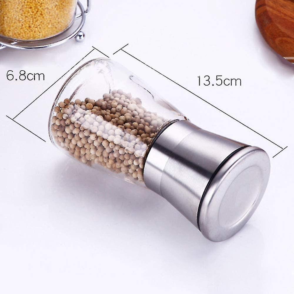 Stainless Steel Seasoning Spice Mill Set With Matching Stand ...