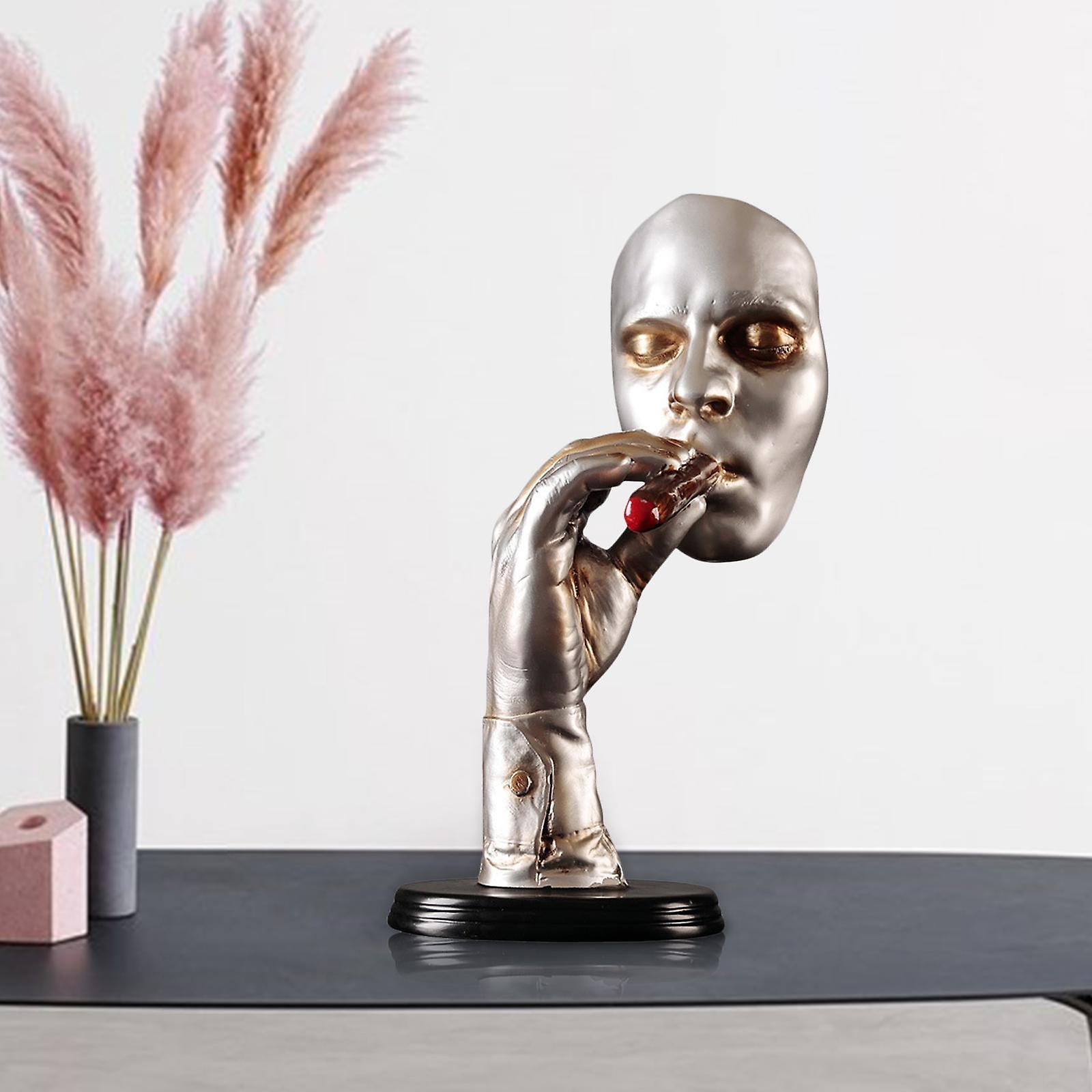 Face Statues Smoking Man Sculpture Male Face Hand Abstract Ornament ...