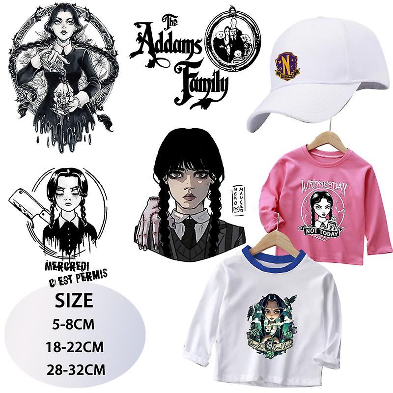 Wednesday Addams Patch Iron Transfer Cartoon Popular TV Series Patches ...