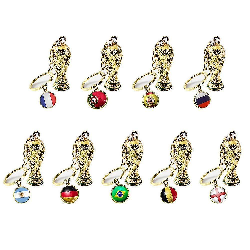 2022 Qatar World Cup Trophy Soccer National Flag Keychains Football Souvenirs Backpack ...