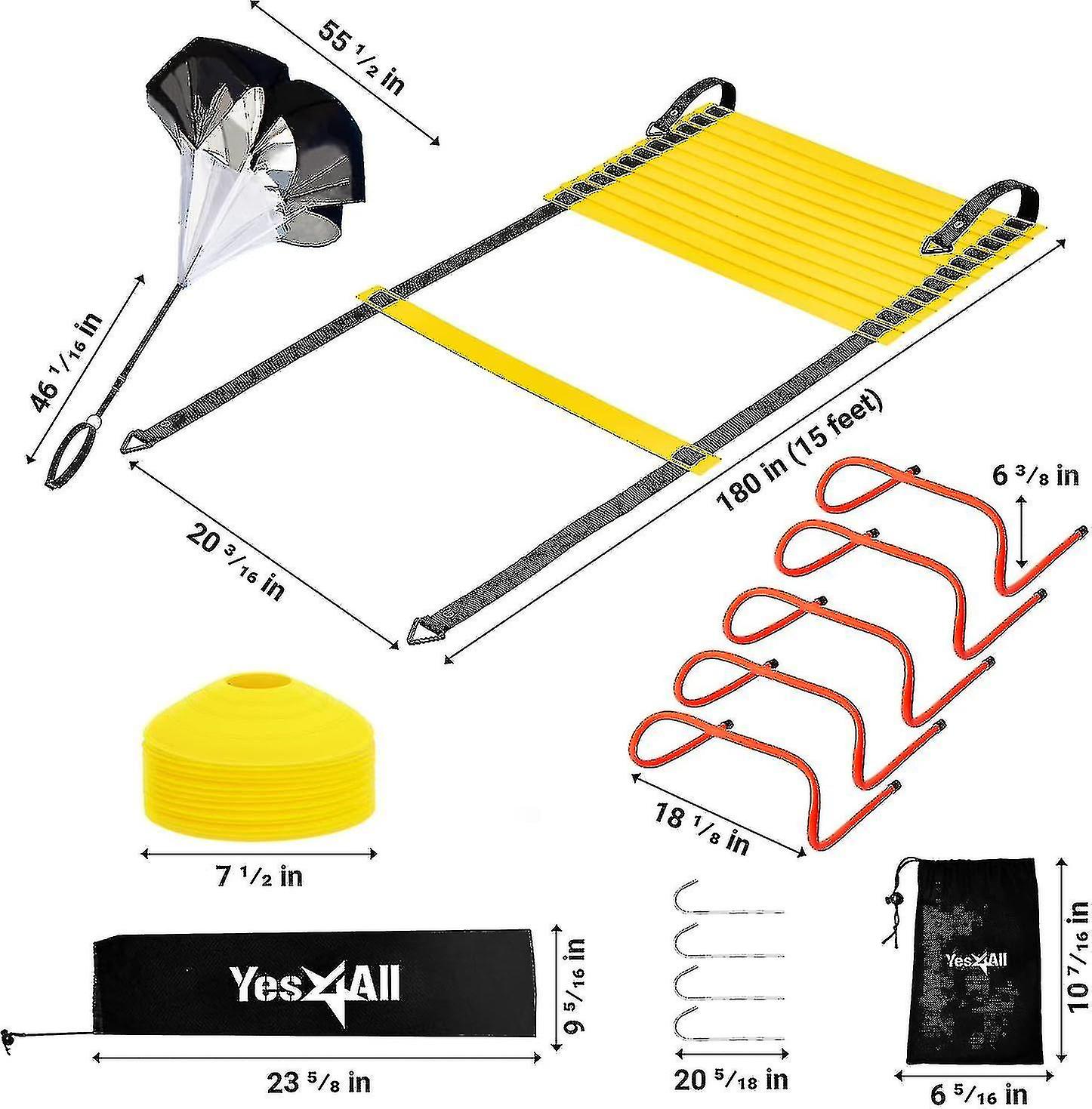 Ultimate Combo Agility Ladder Training Set Speed Agility Ladder 12 ...