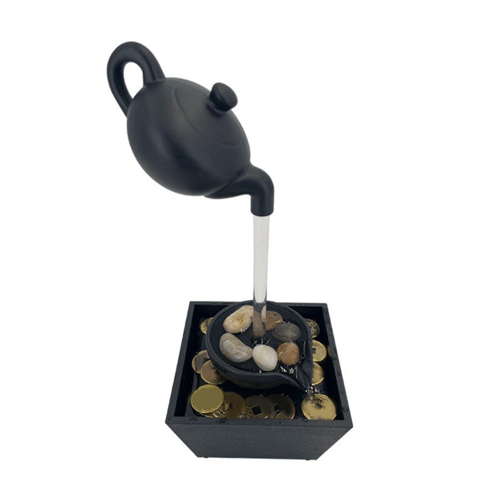 Floating Teapot Water Fountain Tabletop Waterfall Decoration for Home ...