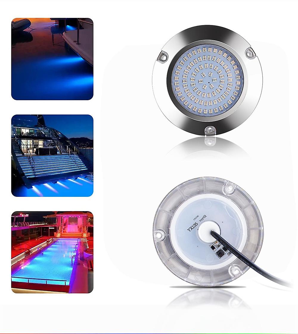 45W Stainless Steel 90 LED Underwater Pontoon Marine/Boat Transom Light ...
