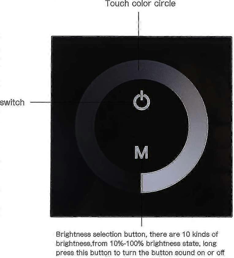 Dc 12v24v Dimmer Switch Wall Mount Touch Panel Controller, Monochrome ...