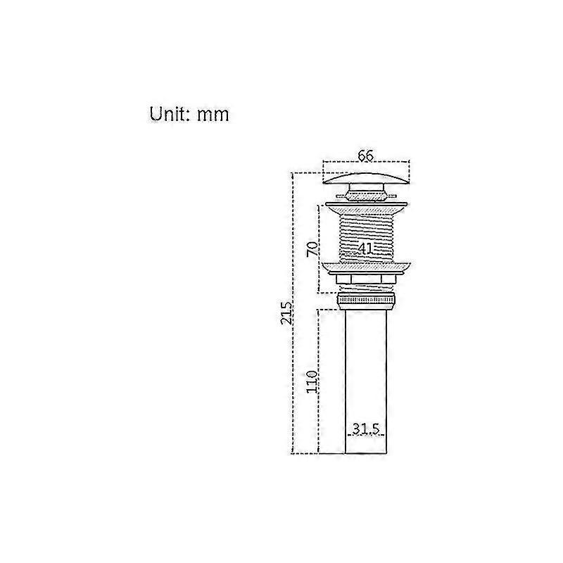 Retro Pop-up Stopper Sink Drain Click-clack Drain Without Overflow ...