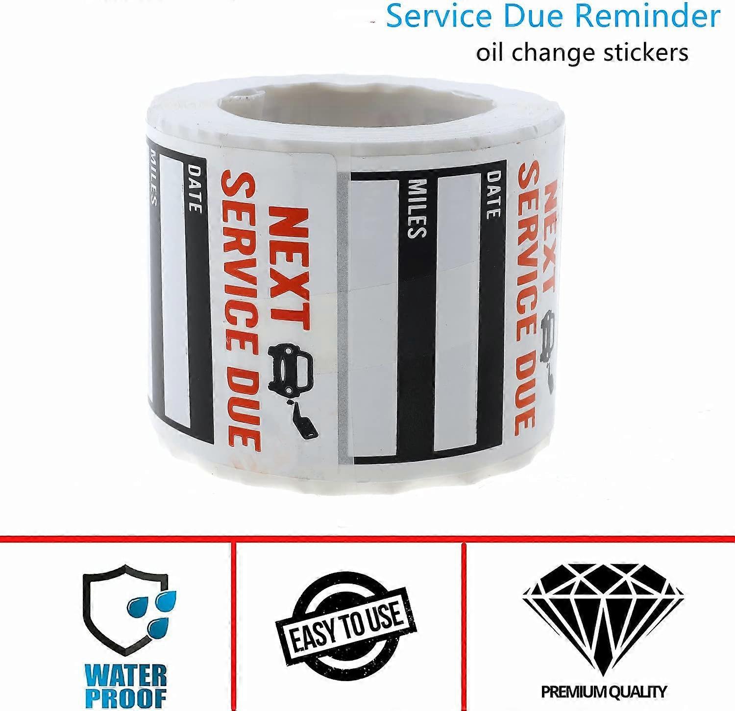 Oil Change Stickers 300 Pcs 2x2" Service Black Stickers, Next Service ...