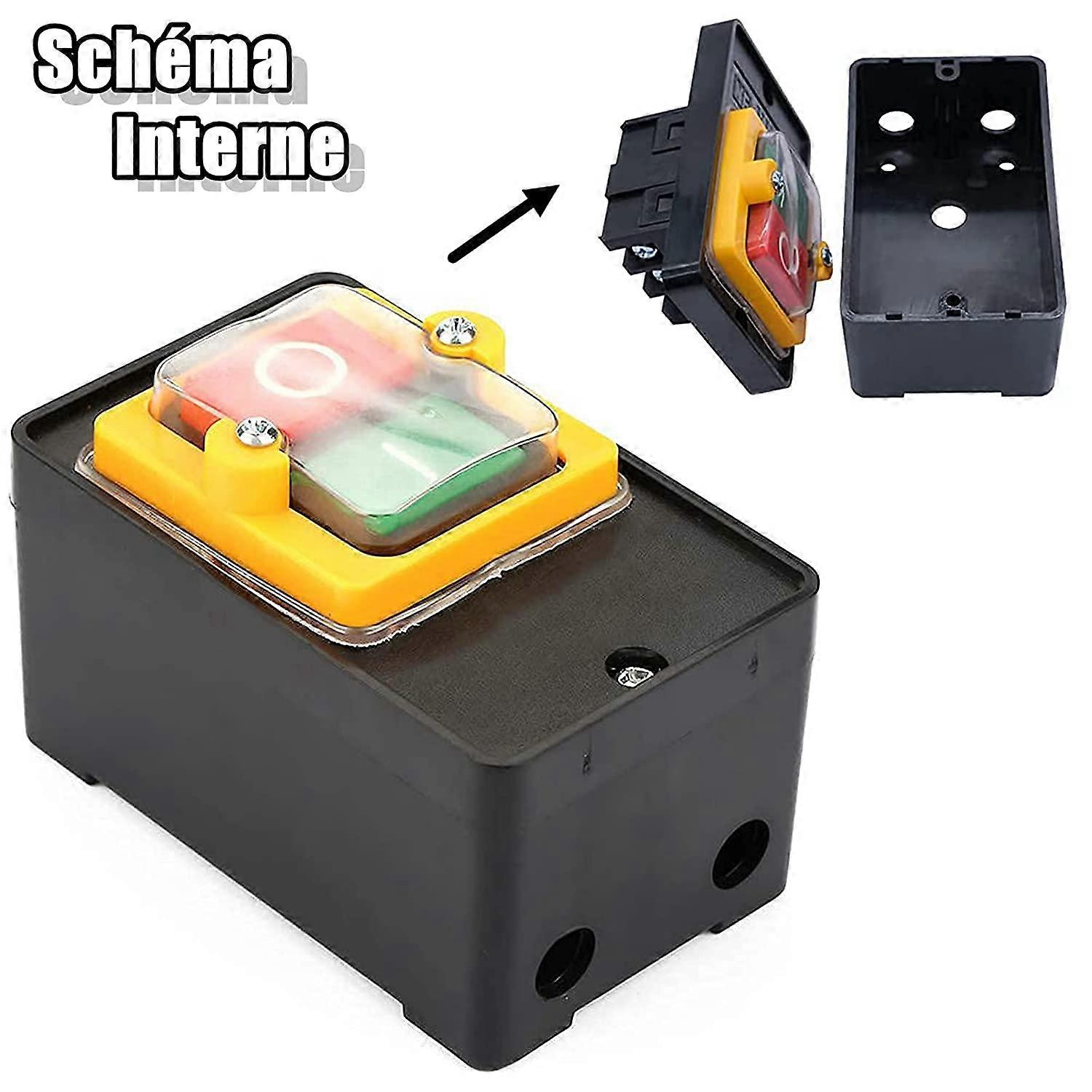 Push Button Switch, AC220V/380V 10A Single/Three Phase Waterproof Power ...