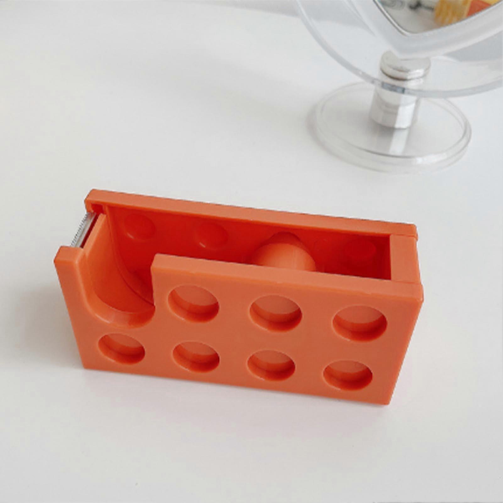 Tape Dispenser Cute Building Block Shape Easy Cutting Desk Tape Holder ...