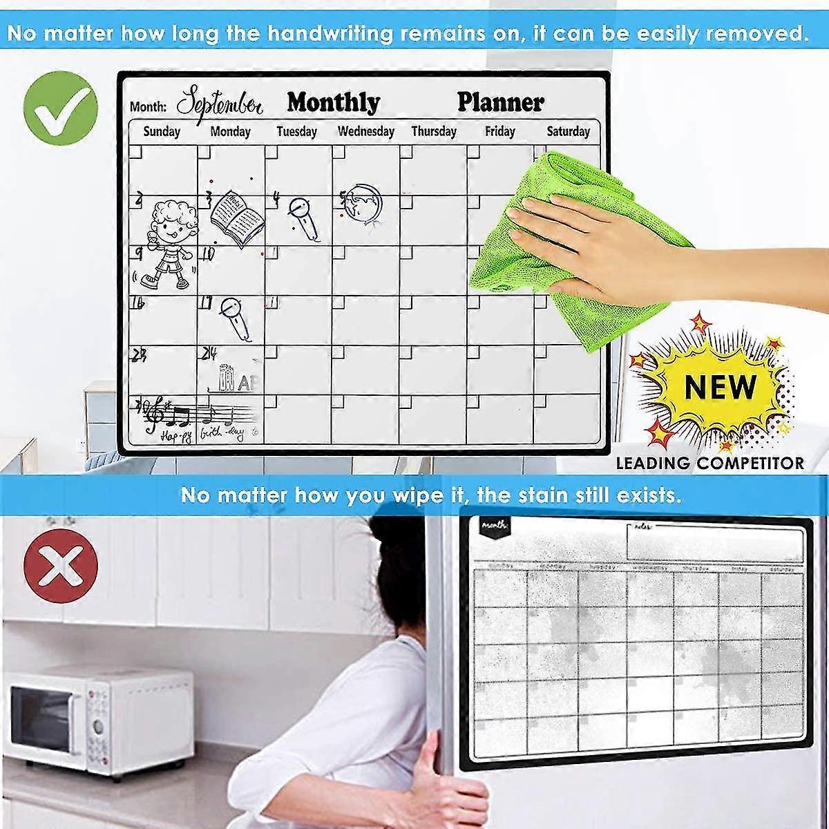 dry erase monthly calendar large magnetic calendar, undated blank ...