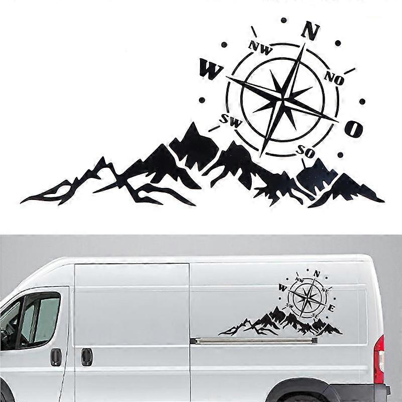 Mountains Adventurers Compass Car Sticker DIY Vinyl Decoration Rv ...