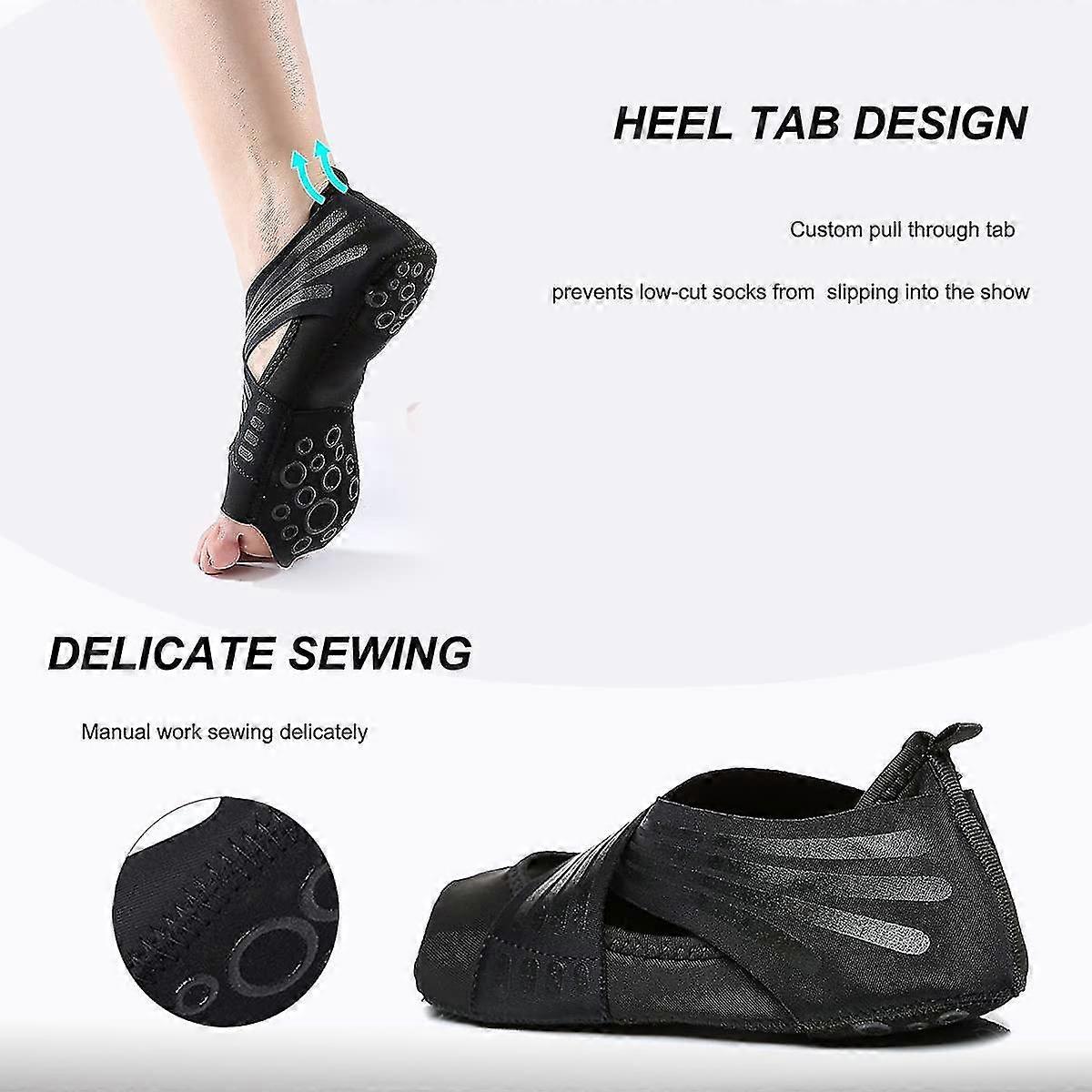 Non Slip Yoga Socks With Grip, Toeless Anti-skid Pilates, Barre, Ballet ...