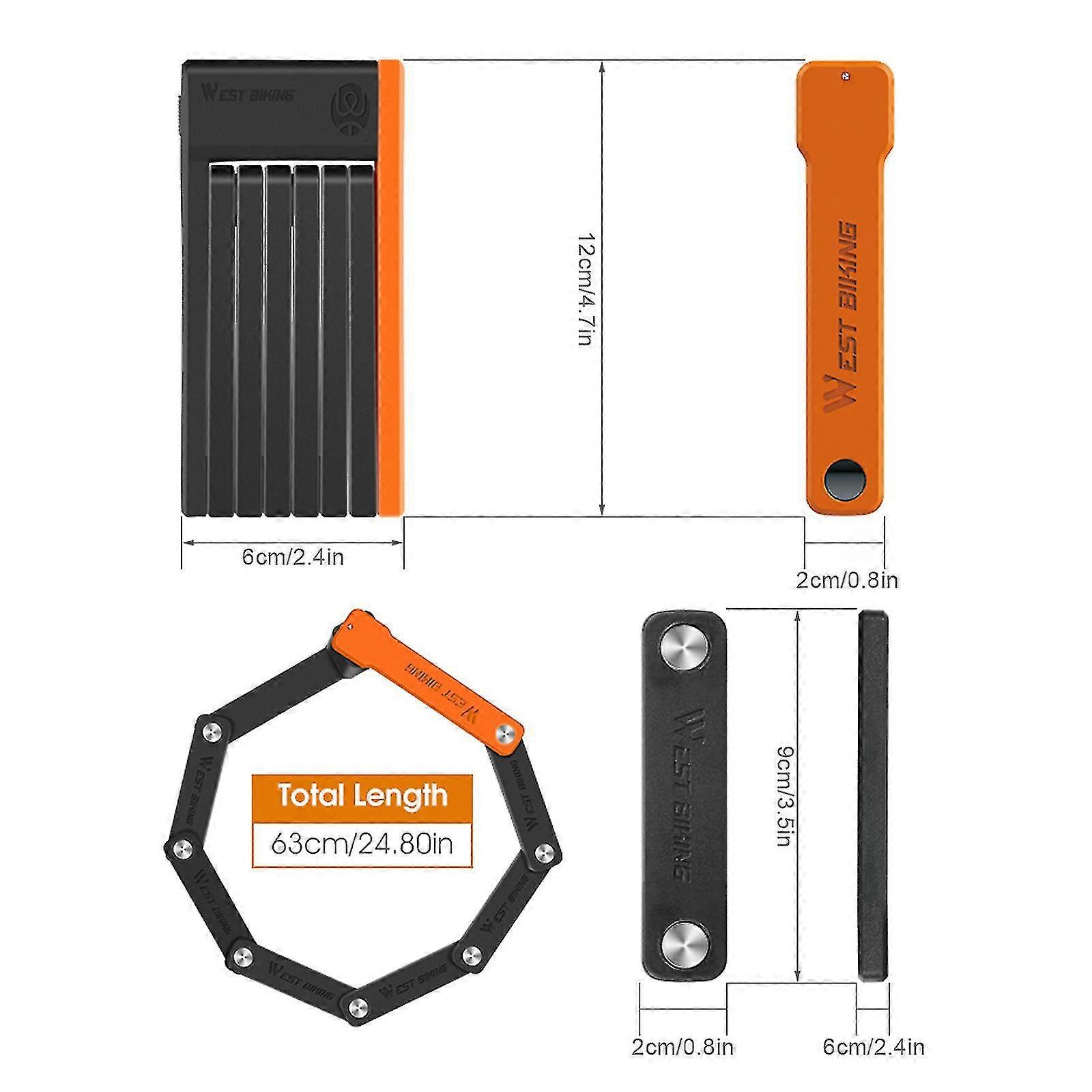 Compact Folding Bike Lock Anti Theft Security Bicycle Locks,super ...