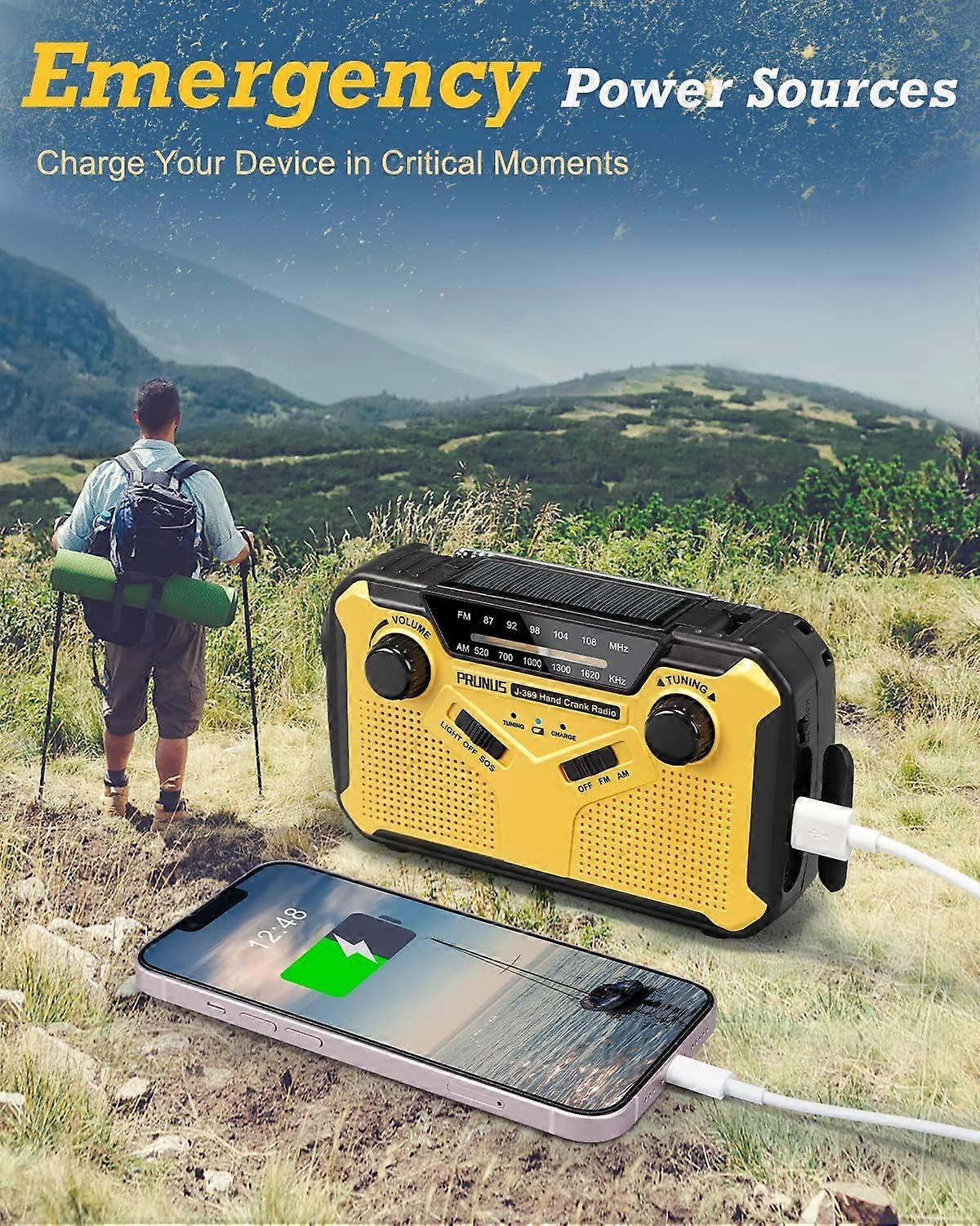 Solar and Battery Powered Radio, Emergency Radio with Crank, Am FM SW ...