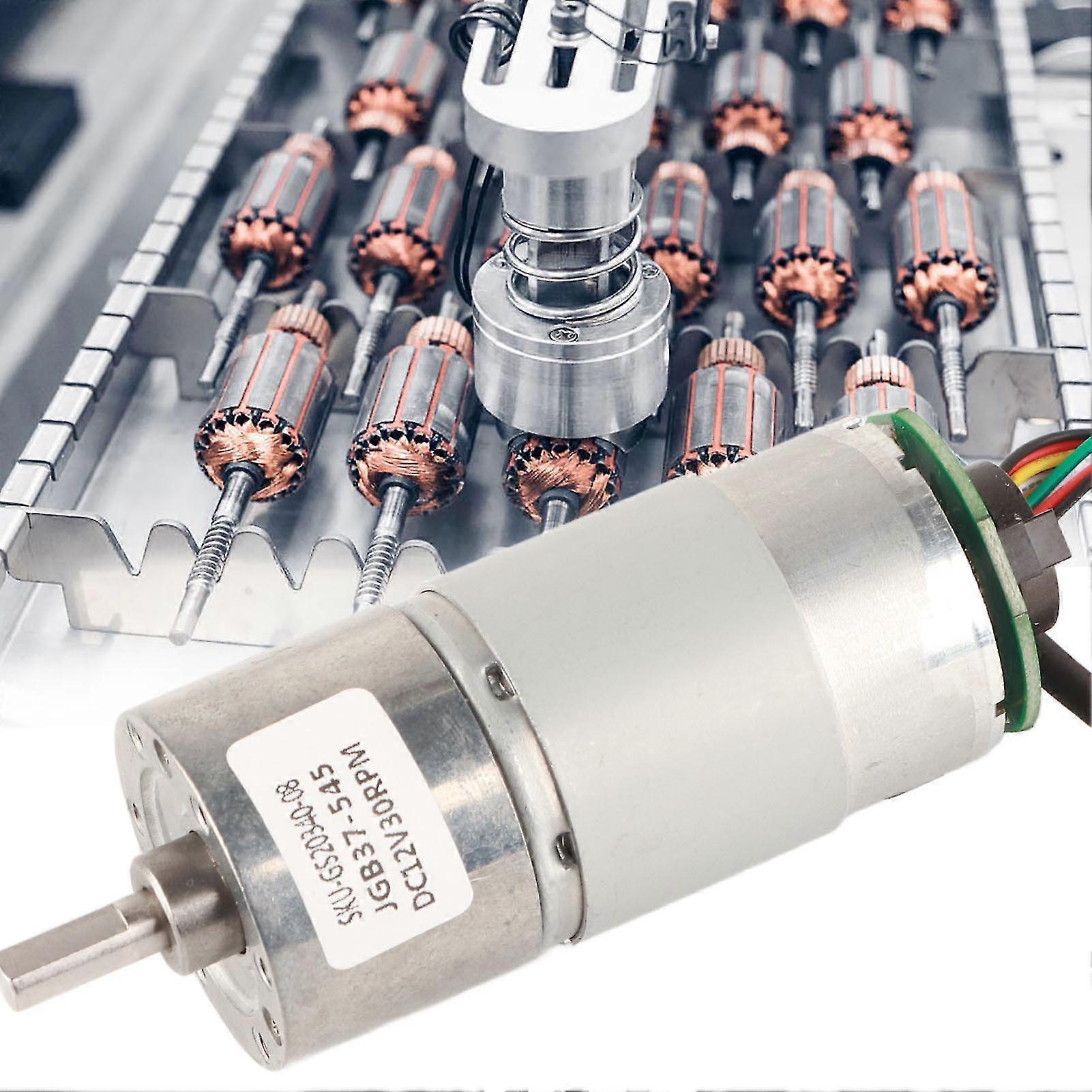 Large Torsion Gear Motor with Encoder 12V 30 RPM Speed Reduction for 12 ...