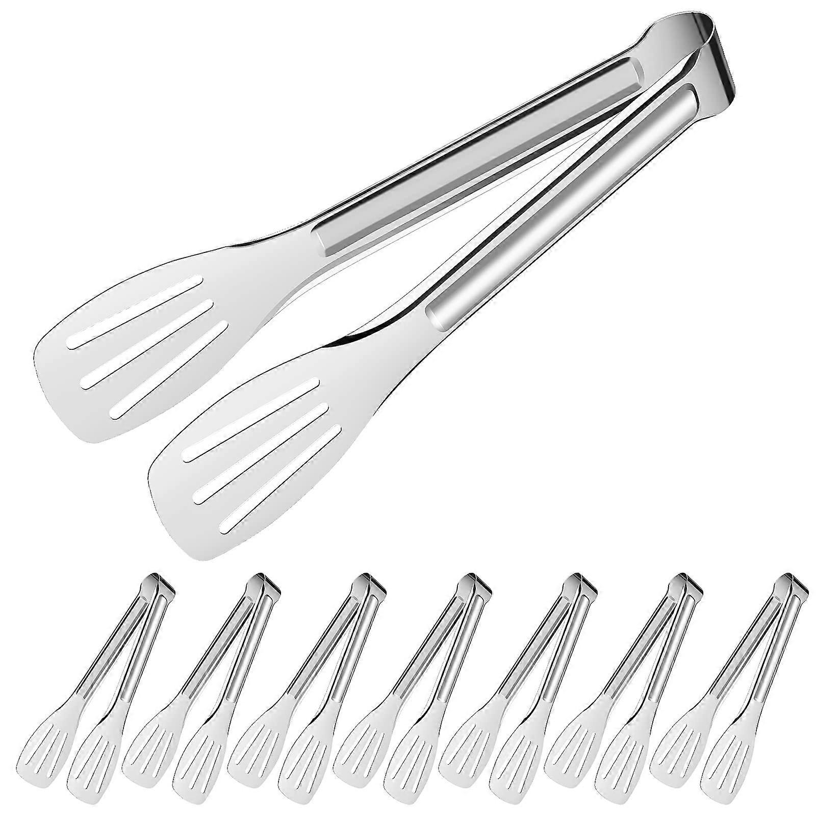 8 Pack Serving Tongs Buffet, 7 Inch Salad Tongs Kitchen Tongs ...