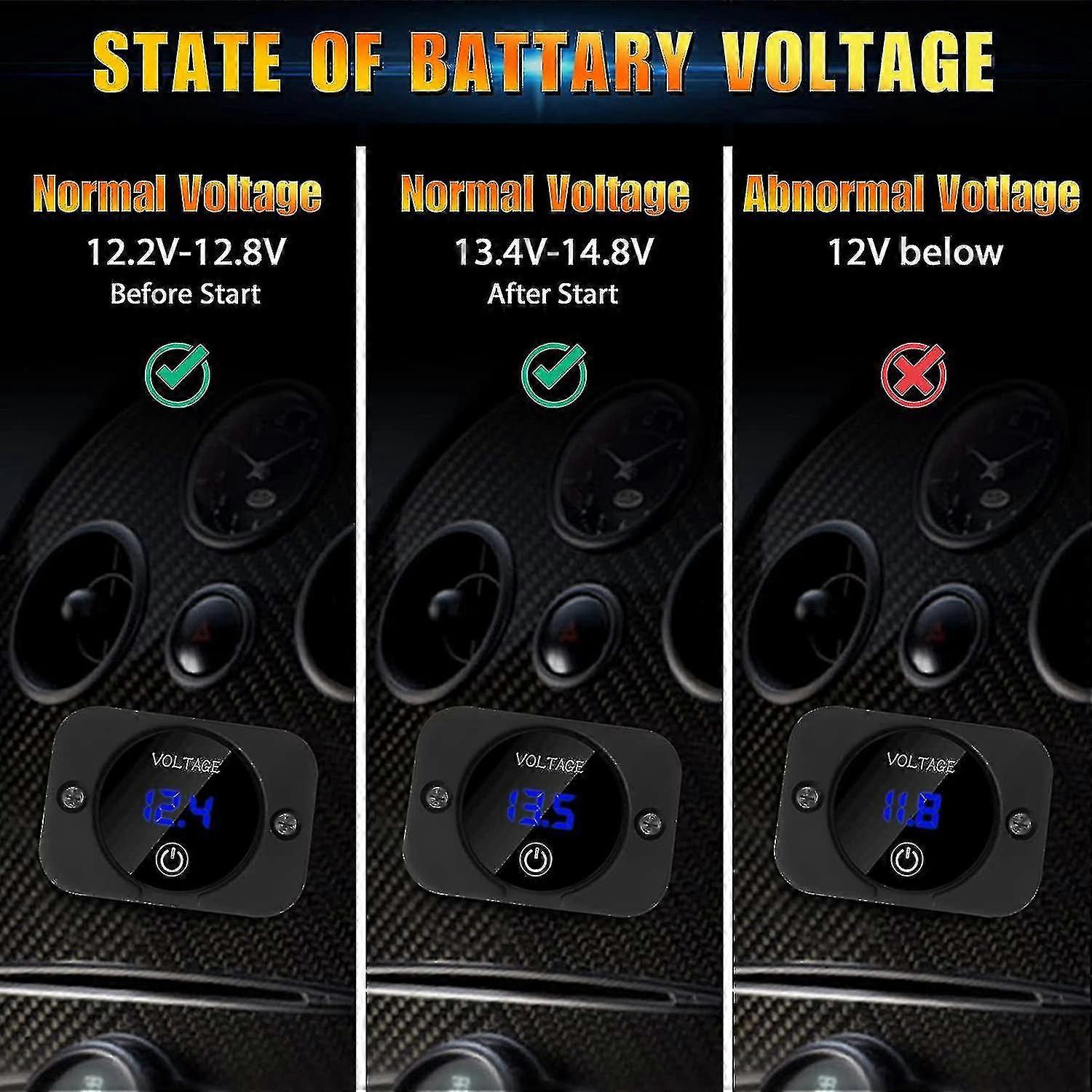 12v Voltage Gauge With Contact Switch Digital Display Dc12v 24v ...
