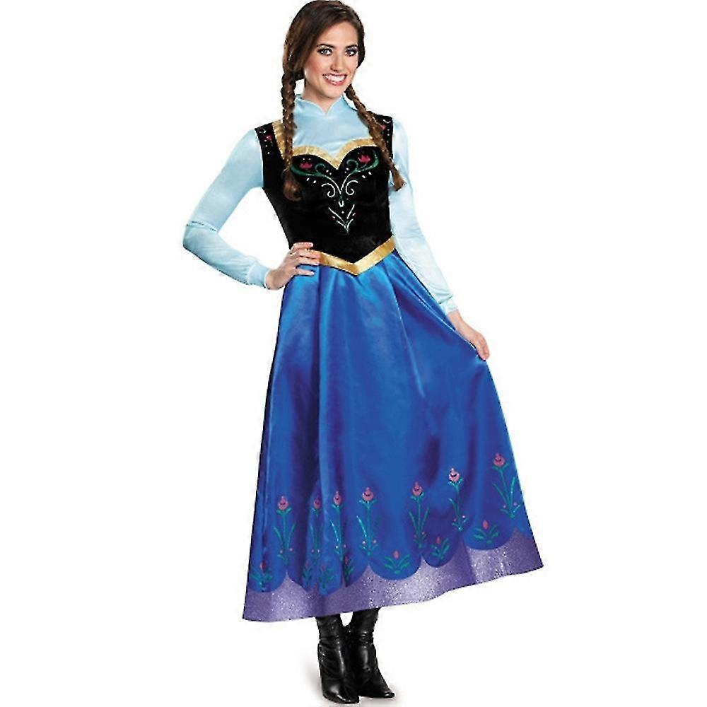 Women Frozen Princess Elsa Anna Queen Adult Fancy Dress Costume Cosplay ...