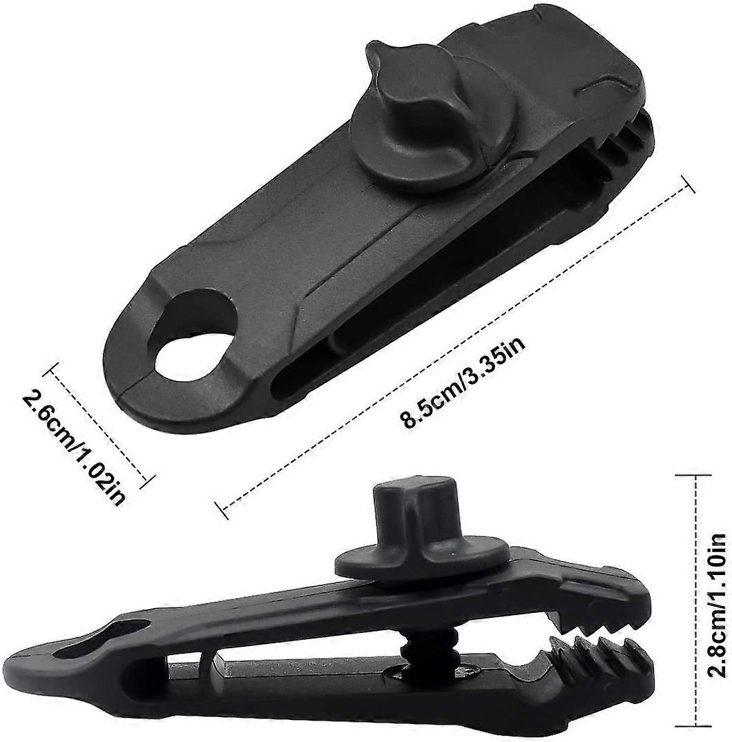 Tent Clips, 6 Pieces Plastic Tent Clips Black Adjustable Tarp Clip Tent ...