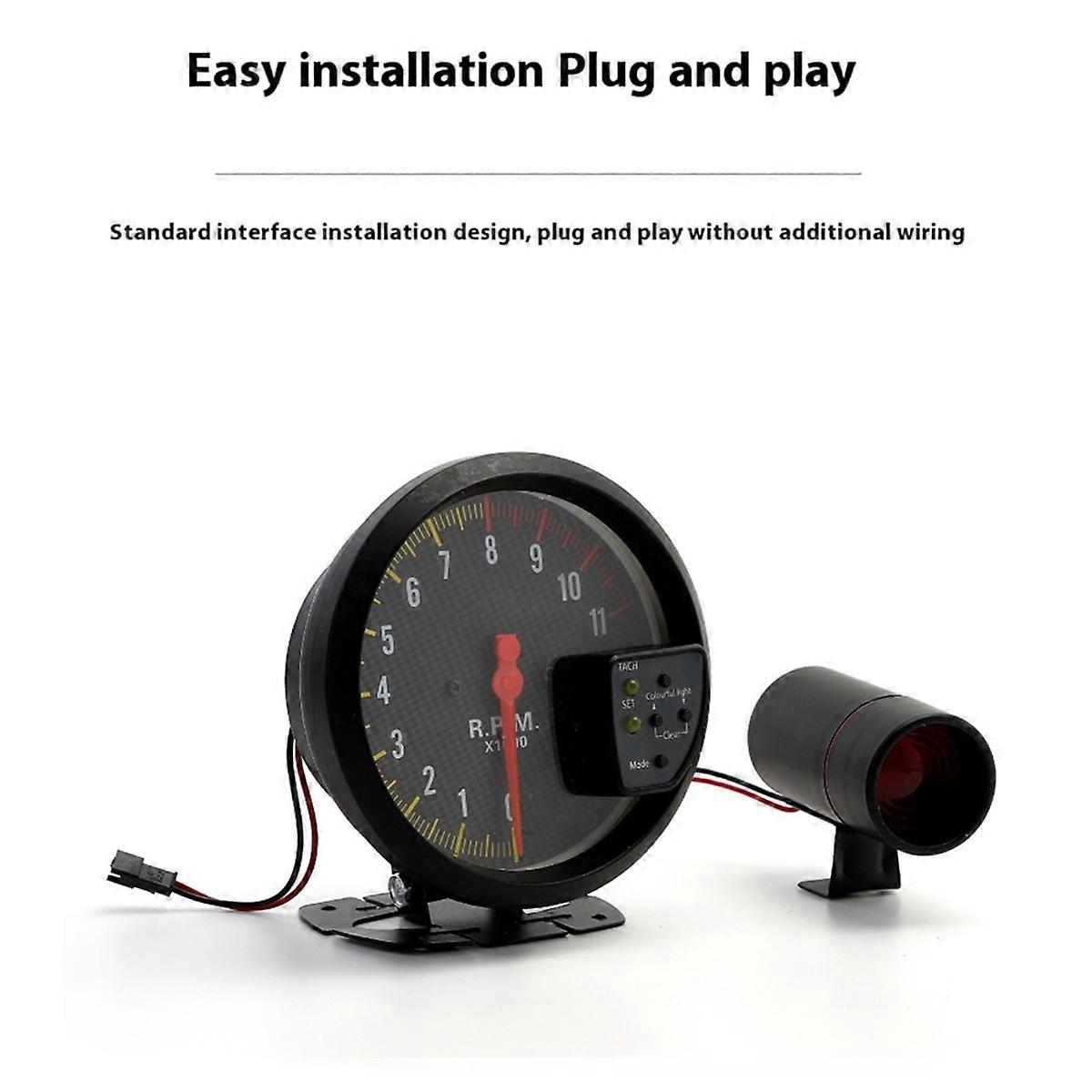 5 Inch Car RPM 11000K Tachometer Gauge 7 Colors 12V Automotive Modified ...