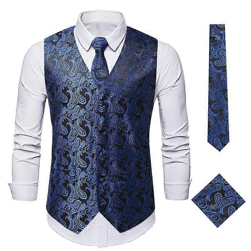 Mens Wedding Paisley Suit Vest Set , Formal Waistcoat Floral Vests ...