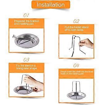 Folding Stainless Steel Chicken Roaster Rack Beer Can Chicken Holder ...