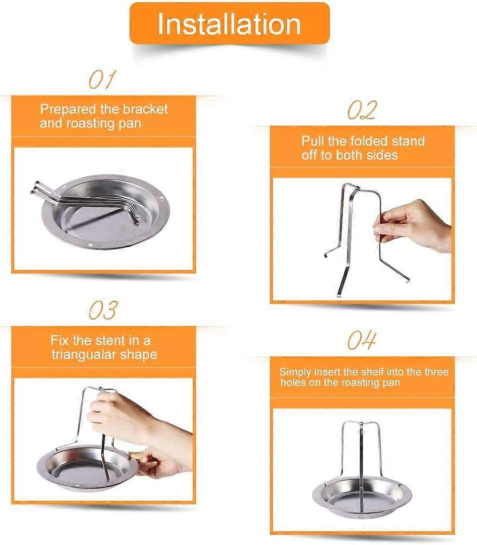 Folding Stainless Steel Chicken Roaster Rack Beer Can Chicken Holder ...