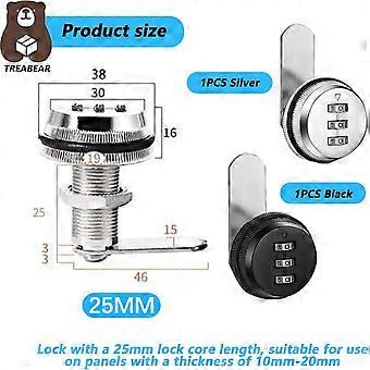 2Pcs Mailbox Lock, Code Lock, Cupboard Lock, 25mm Box Locks, Door Lock ...