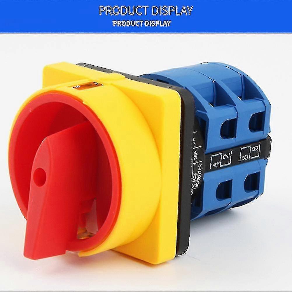 25A 4Poles Isolator Switch, Rotary Cam Switch with Padlock, 48x48mm ...