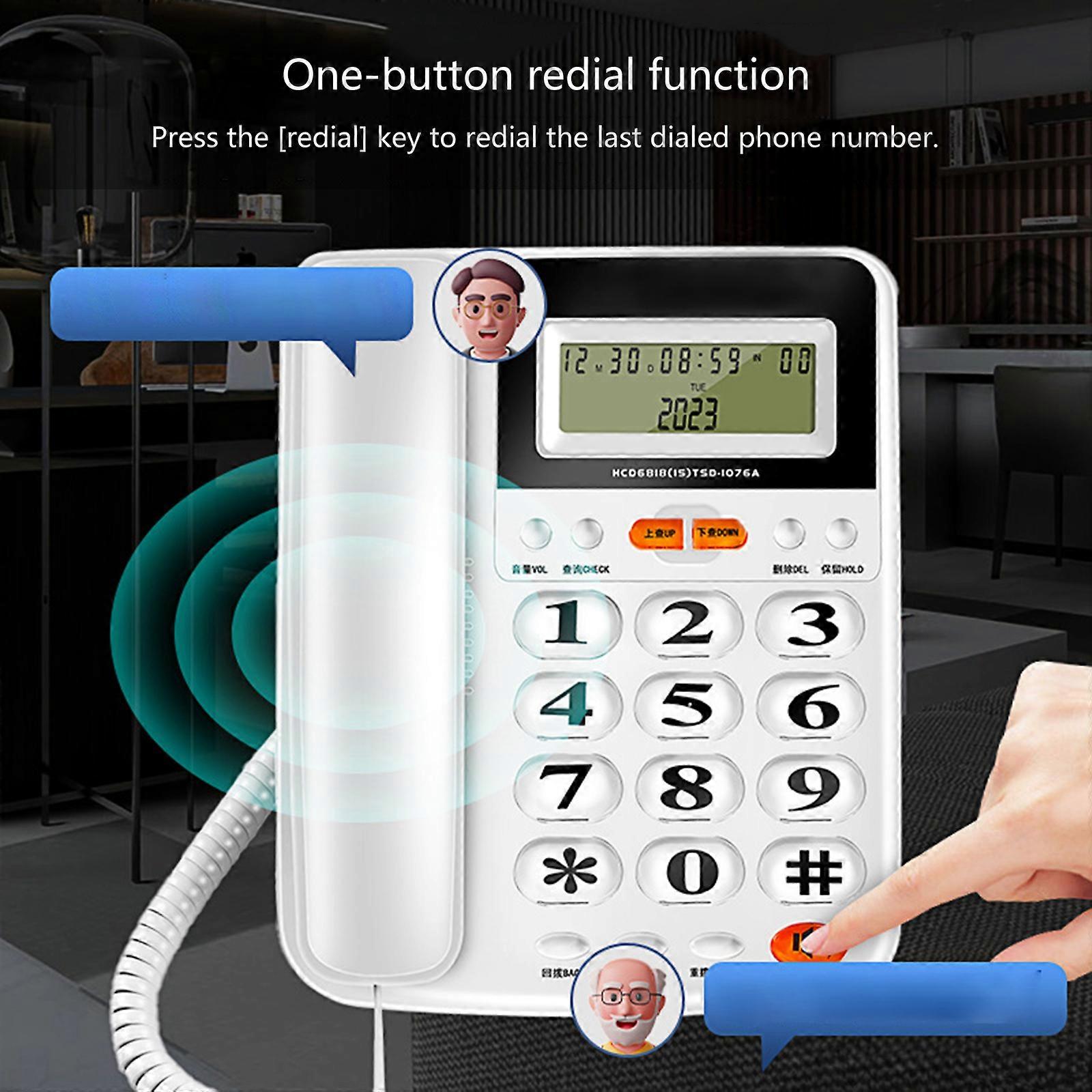 Corded Telephone with Large Led Display Landline Phone Big Button ...