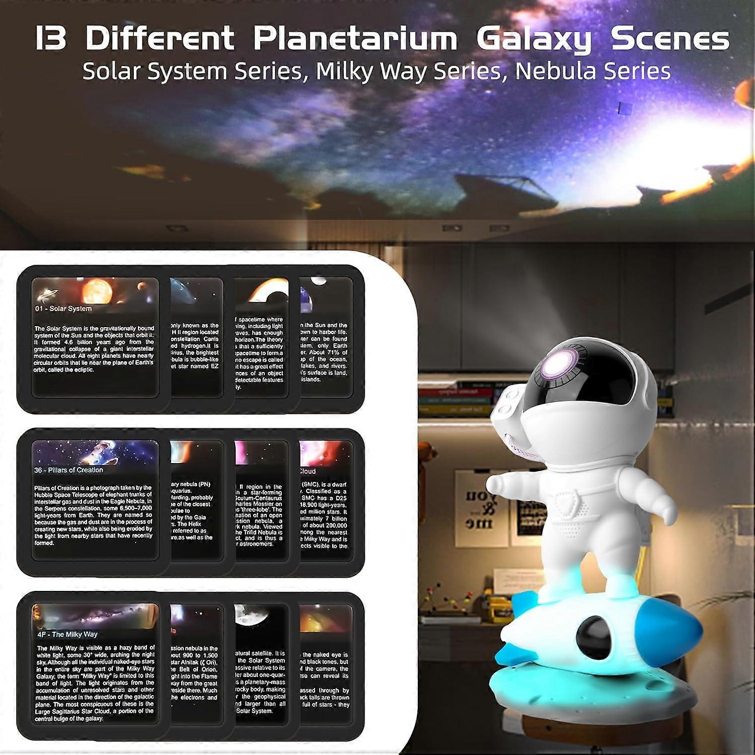 Astronaut Galaxy Projector, 2-in-1 Star Projector Night Light ...