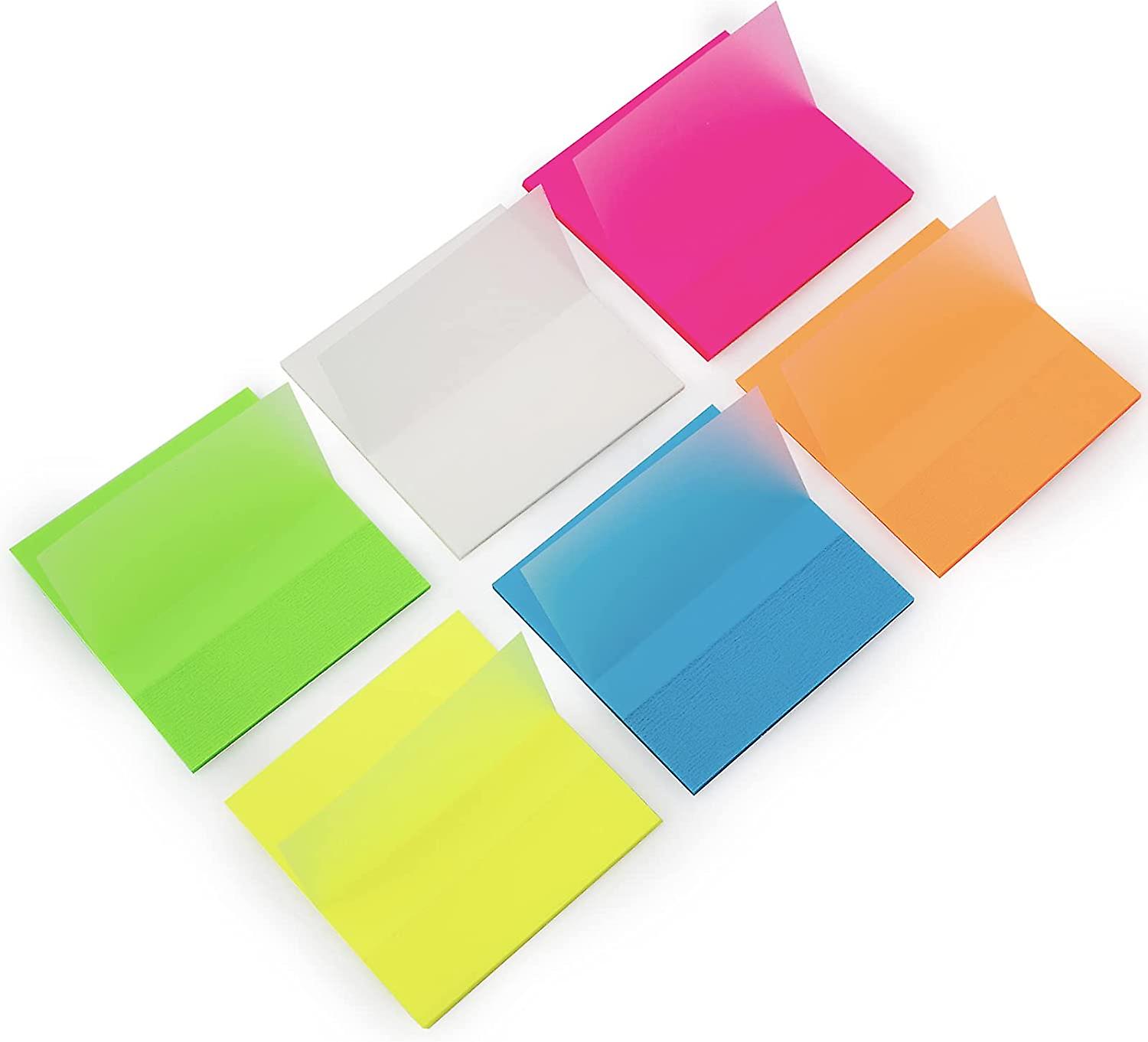 Transparent Sticky Notes Set 6 Packs Clear Solid Colors Translucent ...