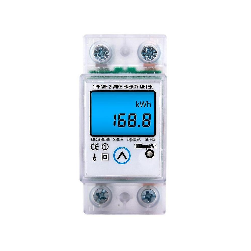 5(80)a 230v 50hz Digital Wattmeter Ac Meter Din Rail Kwh Voltage ...