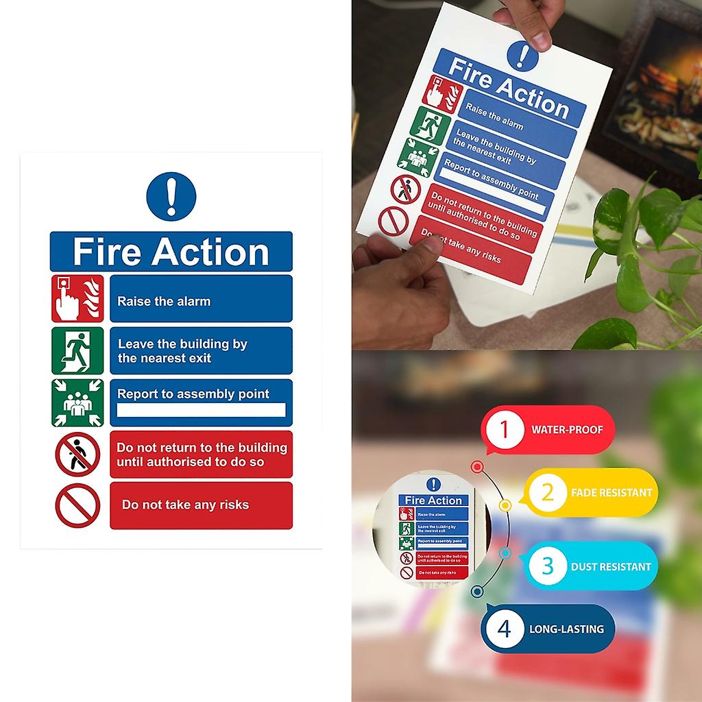 Clear Acrylic Fire Action Notice Sign Fire Extinguishers Sign for ...