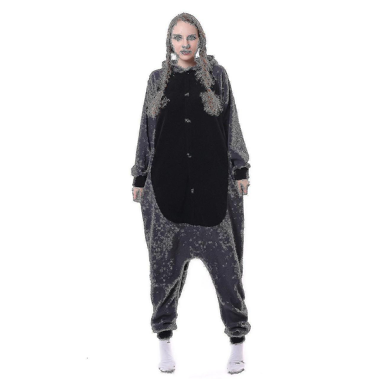 Raccoon Costume For Adults Animal Full Body Pajamas Halloween Christmas ...