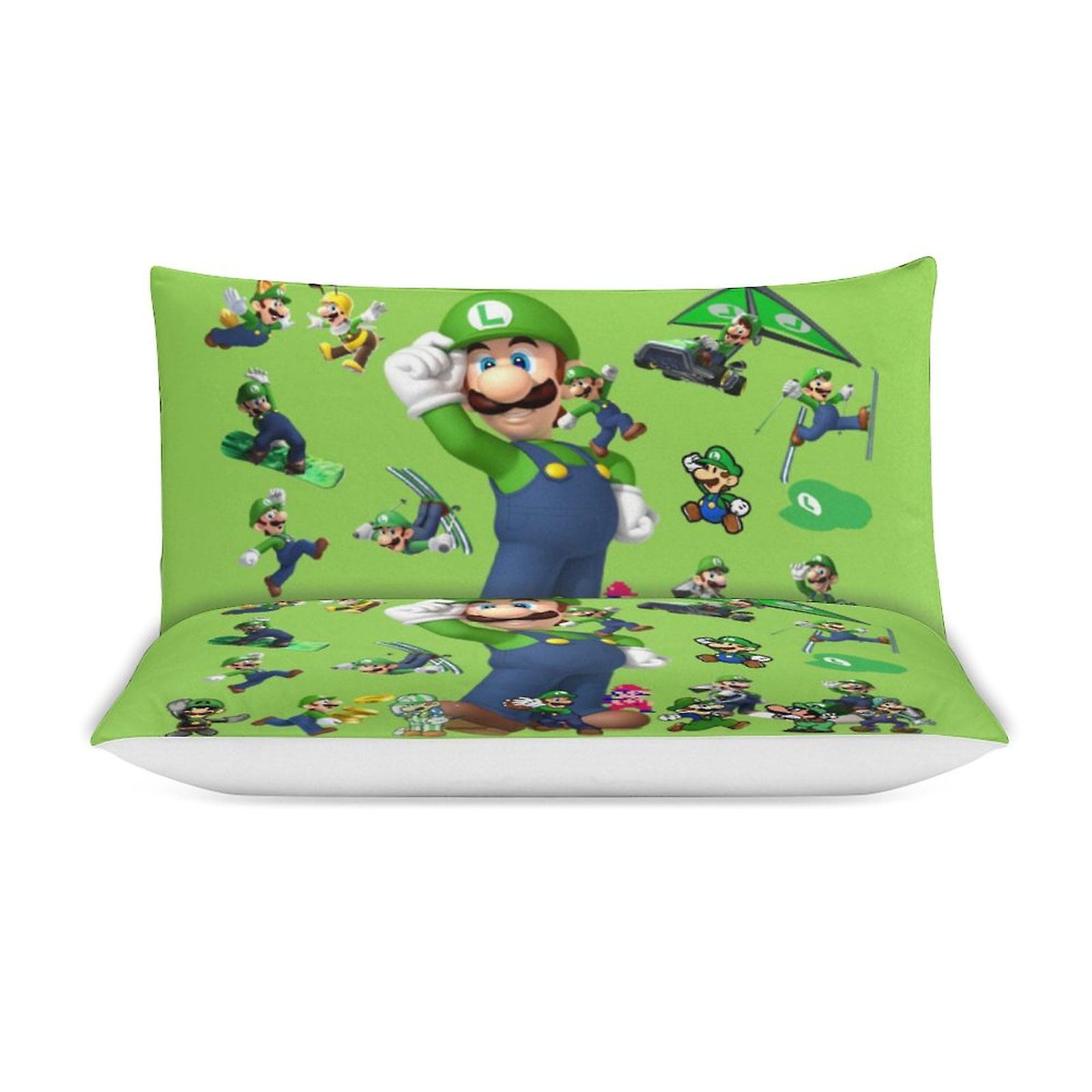 Luigi's Mansion 3 Pcs Bed Sheets Set Breathable Duvet Cover with 2 ...