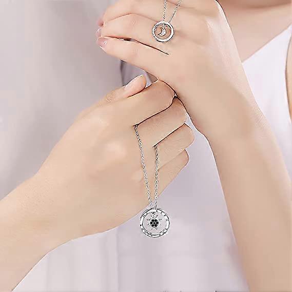 BFF Necklace for 2-Sun and Moon Pendant Necklace Best Friends Necklace ...