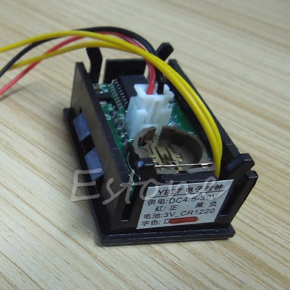 LED Display Digital Clock 12V/24V Dashboard Car Motorcycle Accessory ...