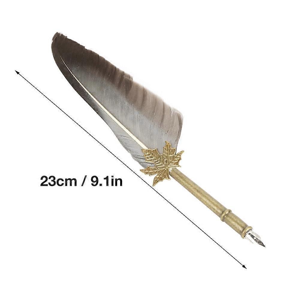 Vintage Retro Quill Feather Dip Pen Metal Nibs Calligraphy Writing Pen ...