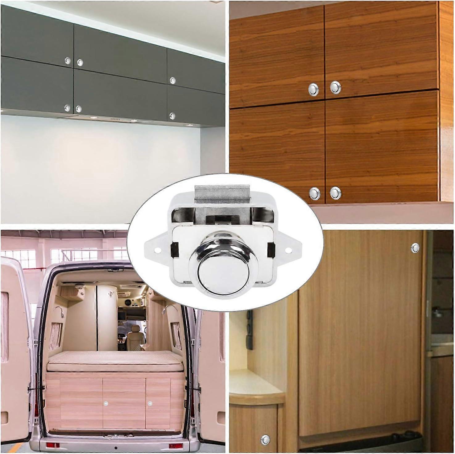 Camper Push Button - Lock Latch Door Closer Cupboard Knob for RV ...