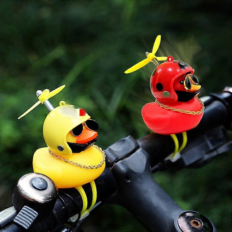 Bicycle Small Yellow Duck Propeller Helmet Standing Duck Broken Wind ...