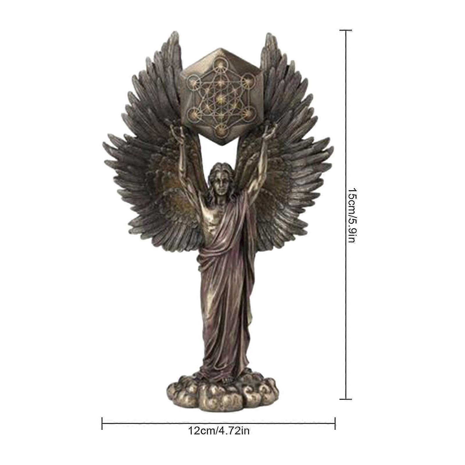 Bronzed Seraphim Six-winged Guardian Angel With Sword And Serpent Big ...