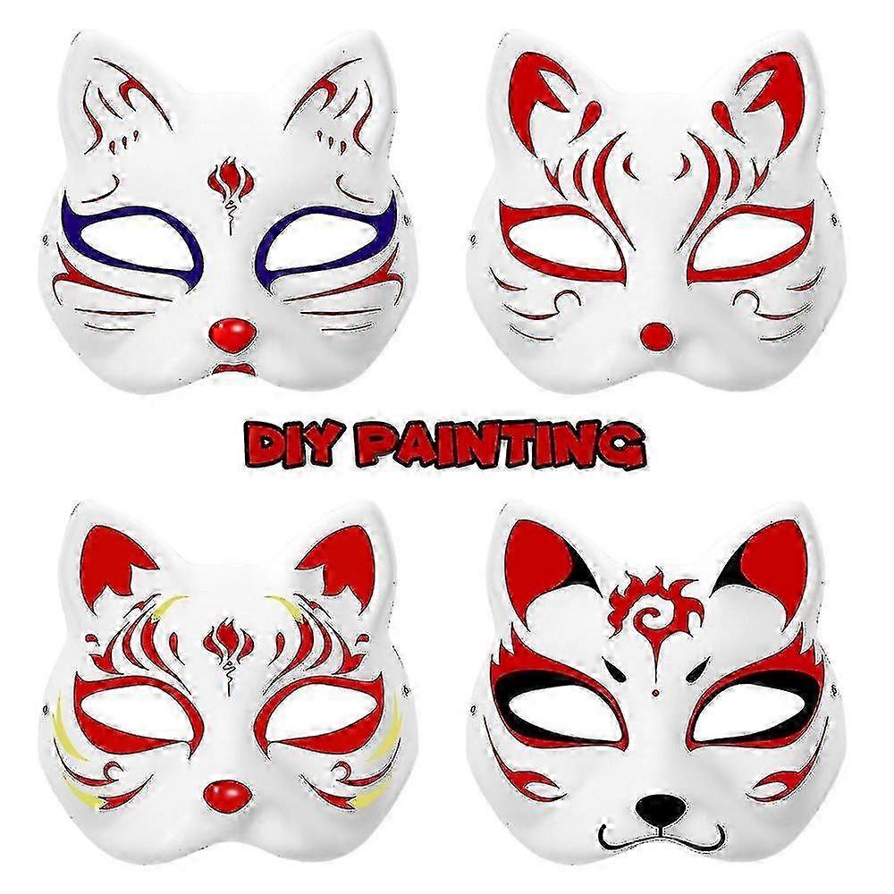 10 Pcs Hand Decor Diy Party Paintable Animal Masks Party Cosplay ...