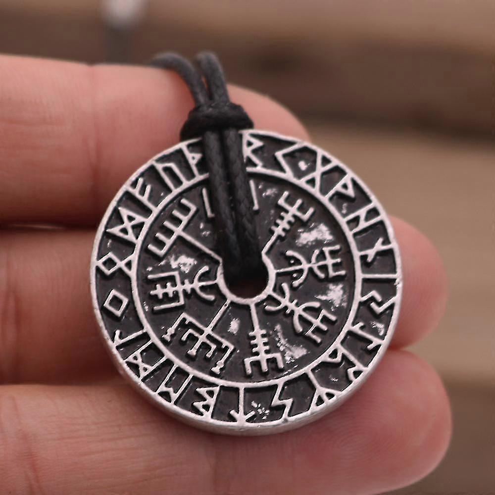 Viking Icelandic Vegvisir Helmet Horror In Runic Circle Pendant Viking ...