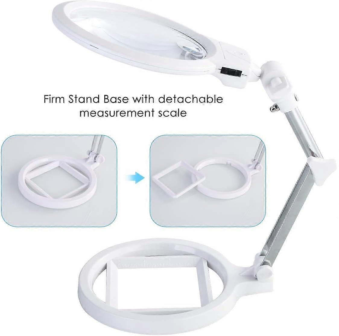 2024 New Large Desktop Magnifier, 2X 6X Folding Manual Table Magnifier ...