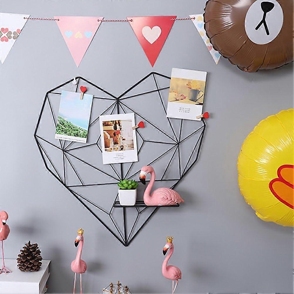 2025,Photo wall decoration, DIY iron grid wall decoration, heart art ...